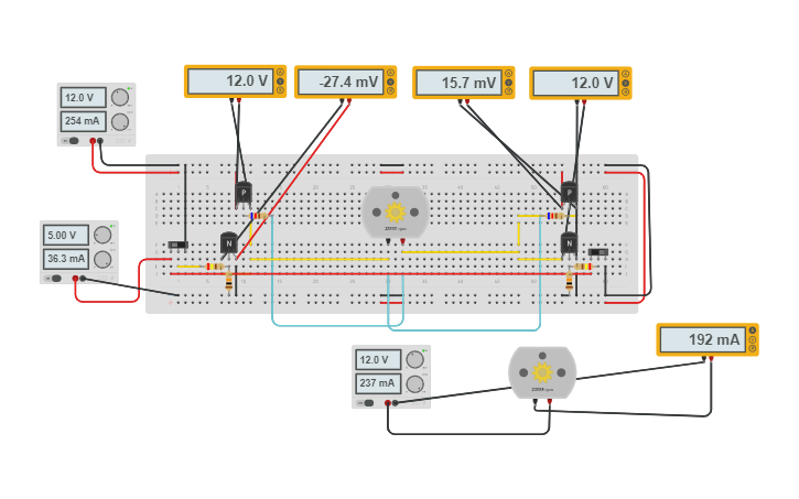 Circuit design PONTE H - Tinkercad