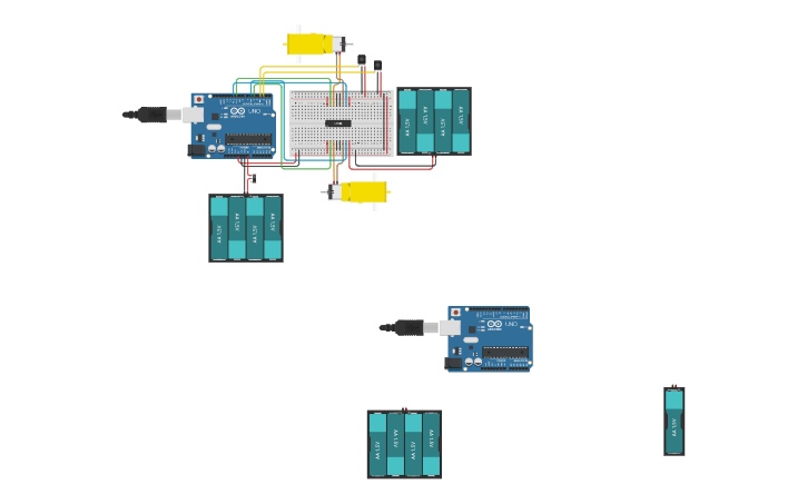 Circuit design line following robot - Tinkercad