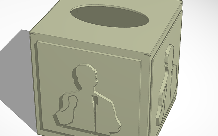 3D design Rick Astley tissue box cover - Tinkercad