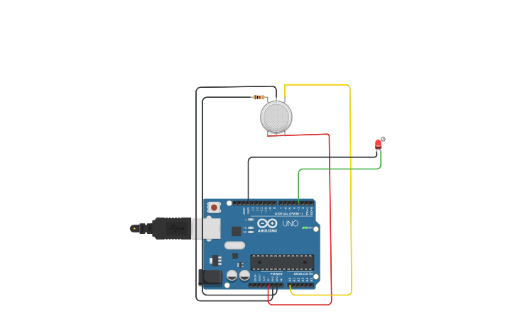 Circuit design GAS LEAKAGE DETECTION (5) - Tinkercad