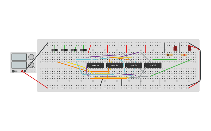 Circuit Design 4x2 Encoder Tinkercad