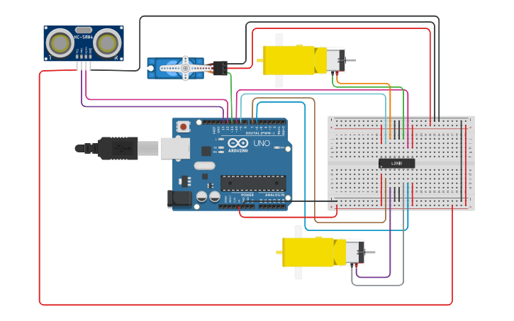 Circuit Design Obstacle Avoidance Tinkercad