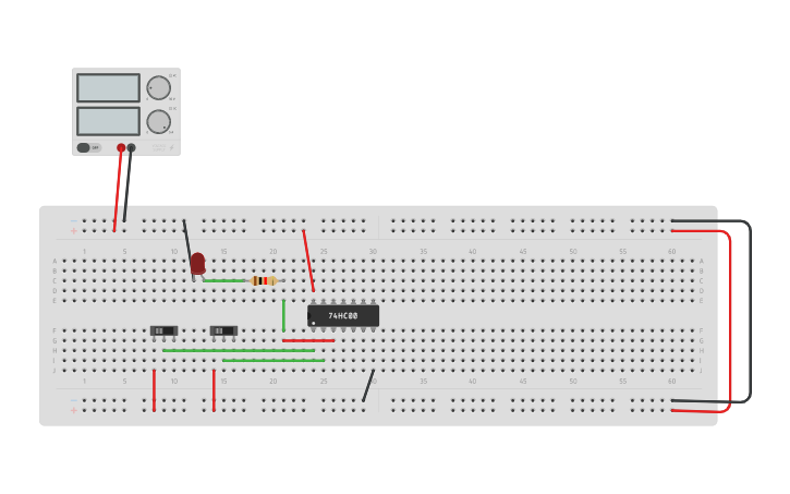 Circuit design NAND Gate | Tinkercad