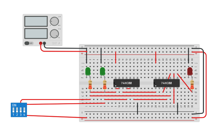 Circuit design EX-OR Gate using NAND Gate - Tinkercad