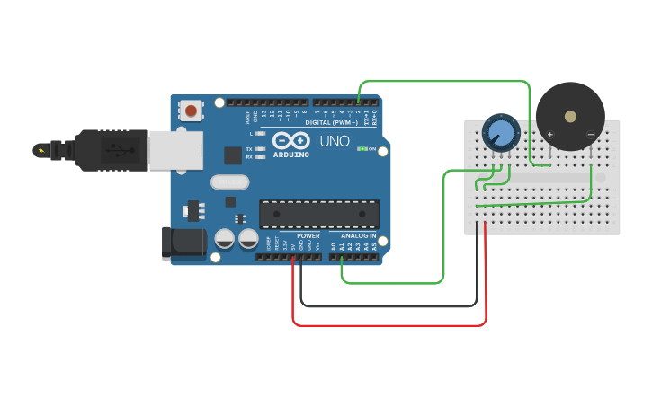 Circuit Design Piezo Turn On Using Potentiometer Tinkercad