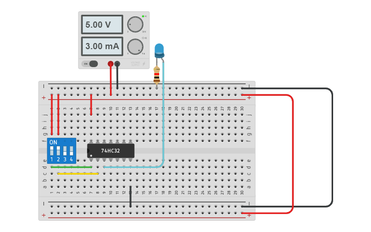Circuit design Exp 1 OR gate | Tinkercad