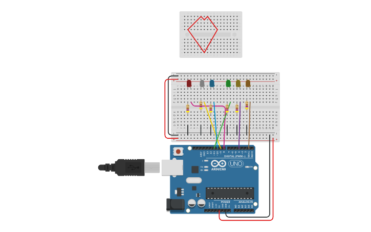 Circuit design pisca-pisca - Tinkercad