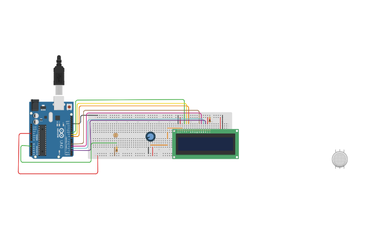 Circuit design Copy of LCD y LDR - Tinkercad