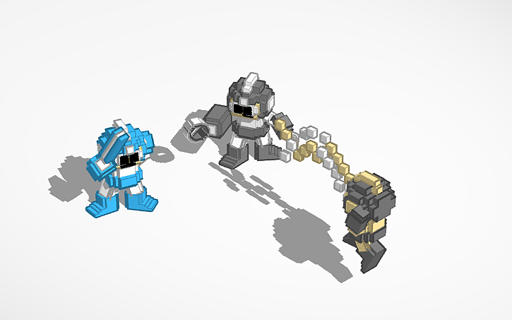 3D design Mega Man 8 Bit Model Weapons - Tinkercad