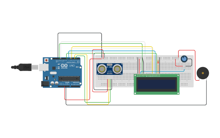 Circuit design Lab 4 - Ultra Sonic Sensor | Tinkercad