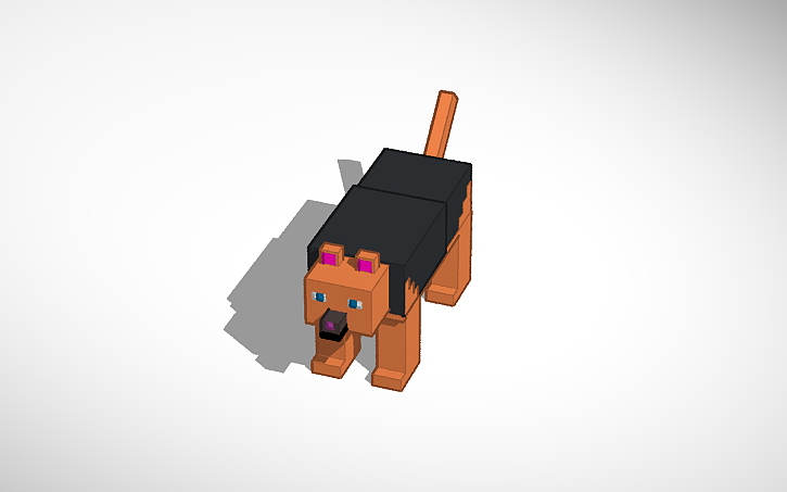 3D design Minecraft German Shepherd - Tinkercad