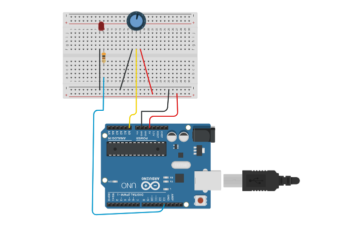 Circuit design circuito arduino com potenciometro - Tinkercad