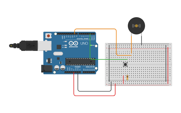Circuit design Buzzer - Tinkercad
