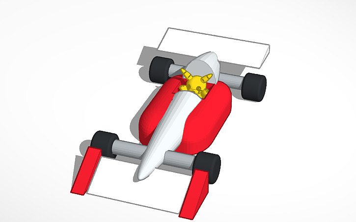3D design pikachu in a race car - Tinkercad