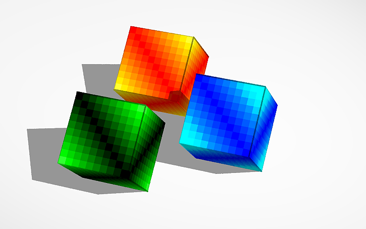 3D design Gradient Colour CUBE - Tinkercad