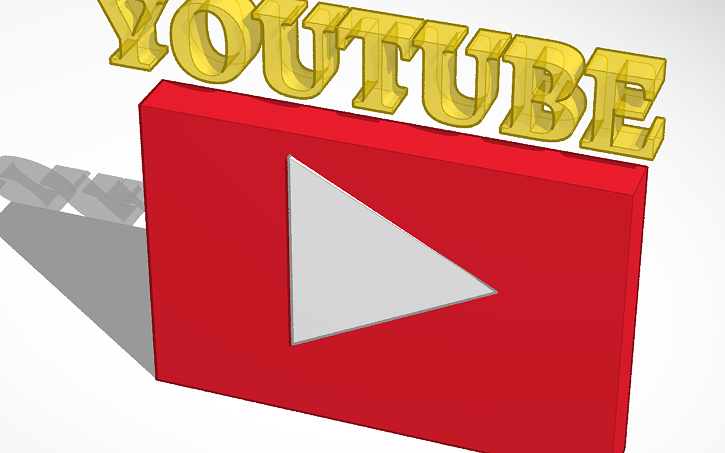 3D design Youtube logo | Tinkercad