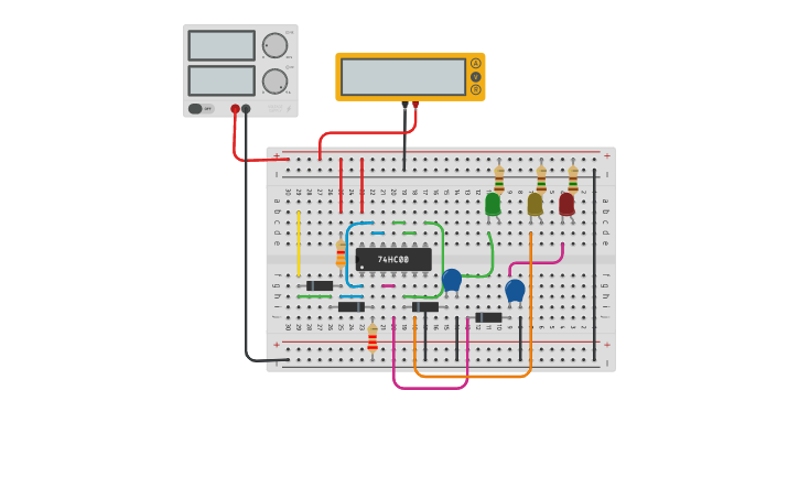 Circuit design TTL Logic probe | Tinkercad