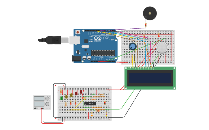 Circuit design air monitor - Tinkercad