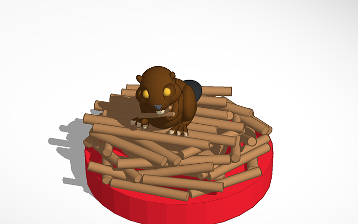 3D design Beaver (Rock) #Chess - Tinkercad