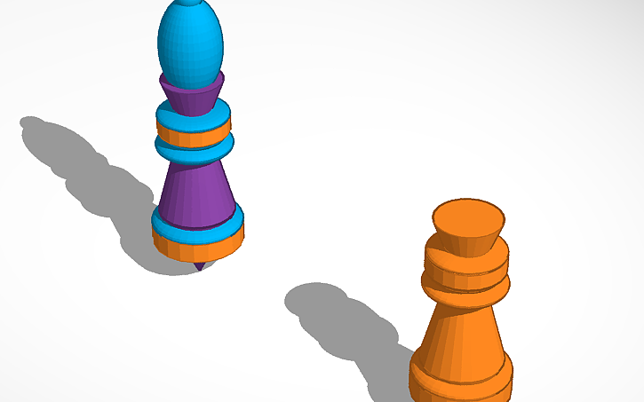 3D design satranç fil - Tinkercad