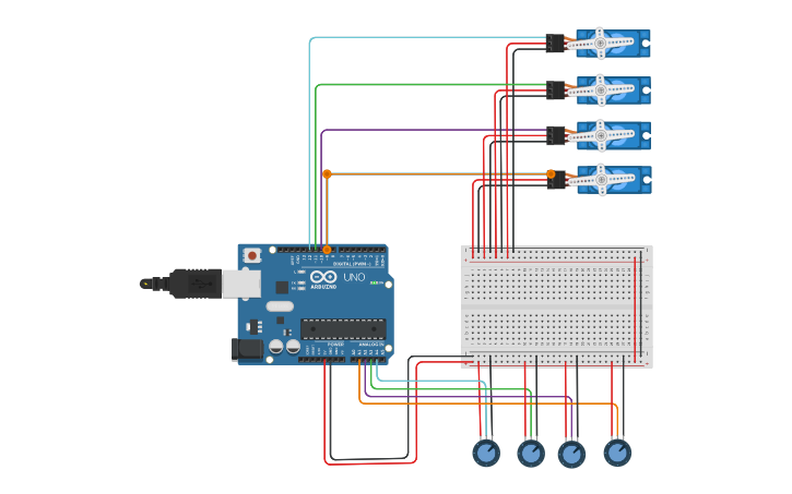 Circuit design Servo Simple | Tinkercad