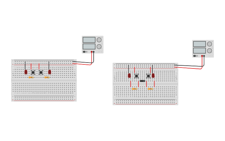 Circuit Design Diodos Led Con Pulsador Tinkercad