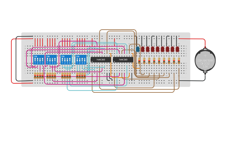 Circuit design 193230 Sumador 8 bits - Tinkercad