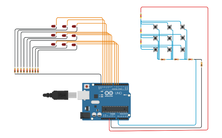 Circuit design Teclado por entrada analógica | Tinkercad