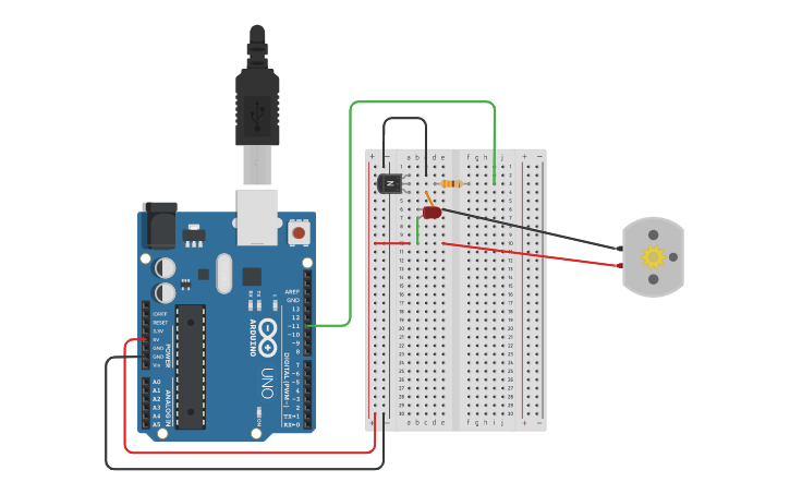 Circuit design DC MOTOR - Tinkercad