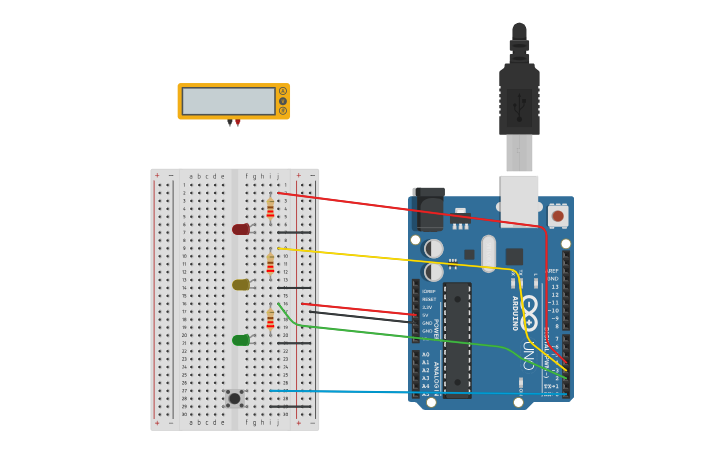 Circuit design Traffic Light | Tinkercad