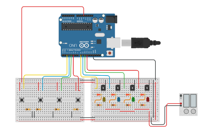 Circuit design Circuito Passa ou Repassa - Tinkercad