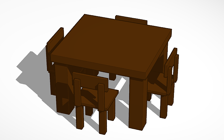 3D design Table and Chairs | Tinkercad