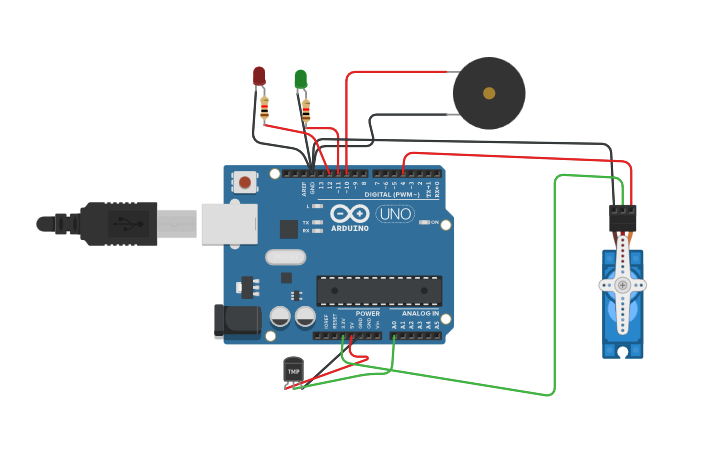 Circuit design on-off air_condition with temperature_sensor - Tinkercad