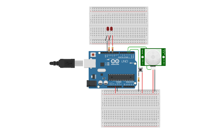 Circuit design Multiple interrupt board - Tinkercad