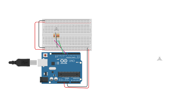 Circuit design LED RGB | Tinkercad