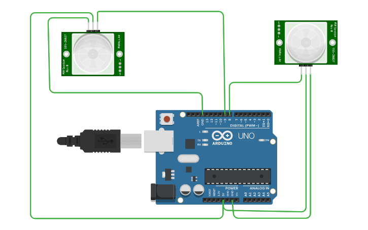 Circuit design VISITOR COUNTER - Tinkercad
