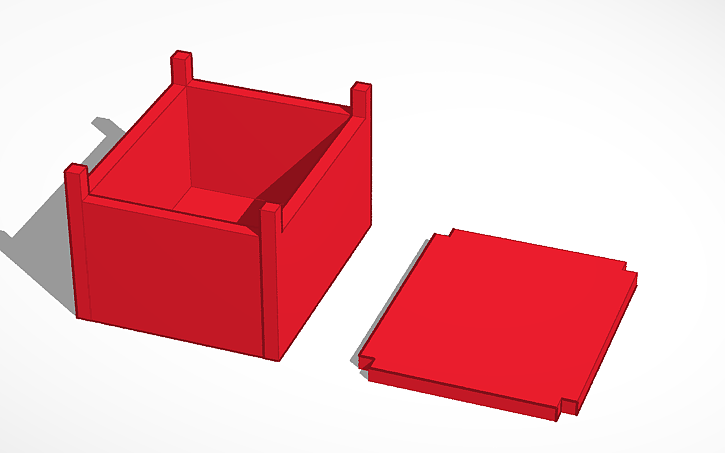 3D design box with lid - Tinkercad