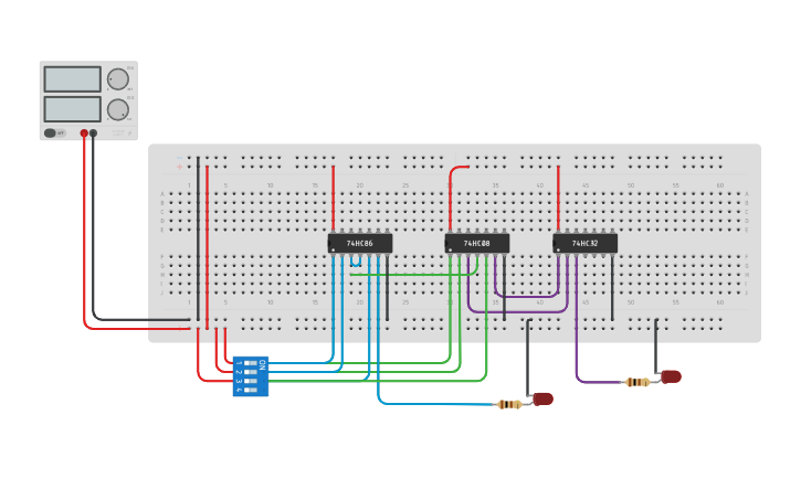 Circuit design full adder using logic gates - Tinkercad