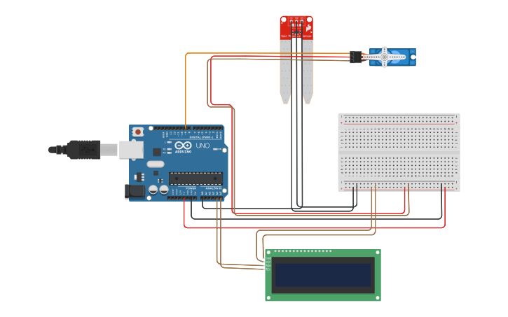 Circuit design plant water system - Tinkercad