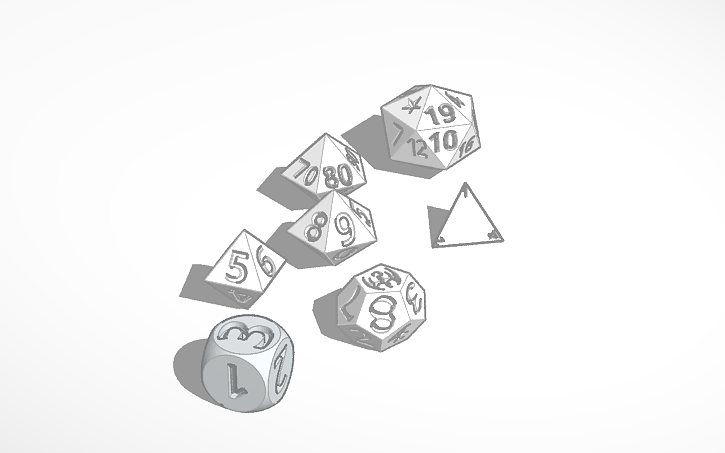 3D design D&D Dice Set - Tinkercad