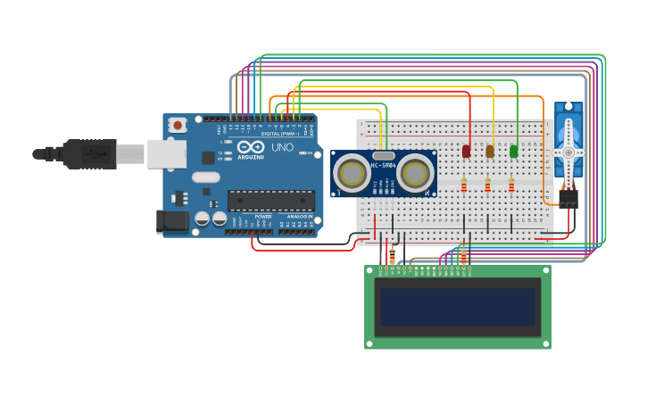 Circuit design Smart Traffic Light - Tinkercad