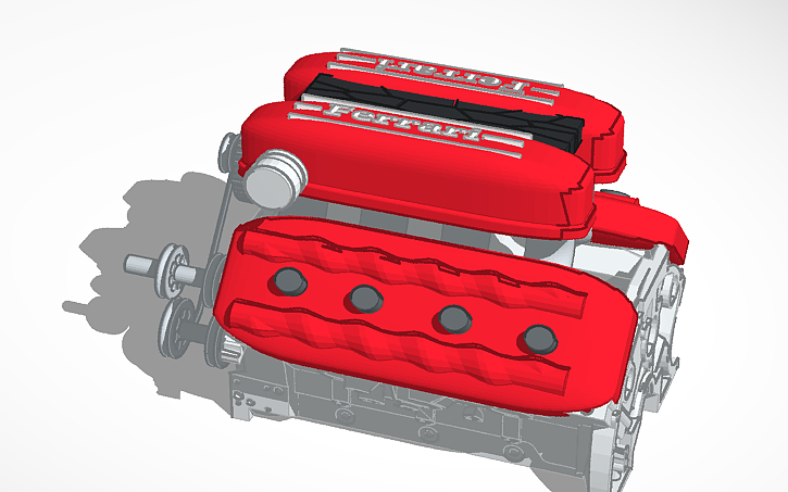 3D design Ferrari engine v8 - Tinkercad