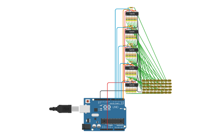 Circuit design LED matrix Steven Maasi | Tinkercad