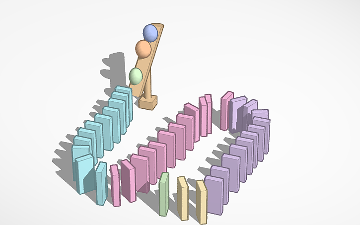 3D design domino etkisi (domino taşı devirme) tipping the dominoes ...