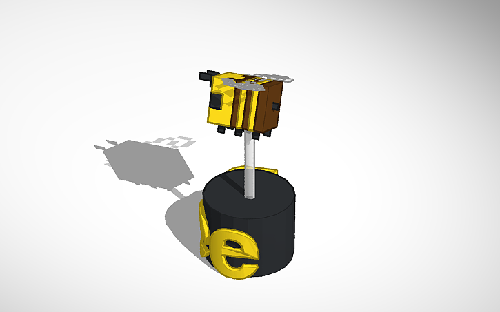 3D design Minecraft bee with stand | Tinkercad