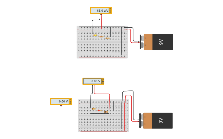 Circuit design Corriente total - Tinkercad