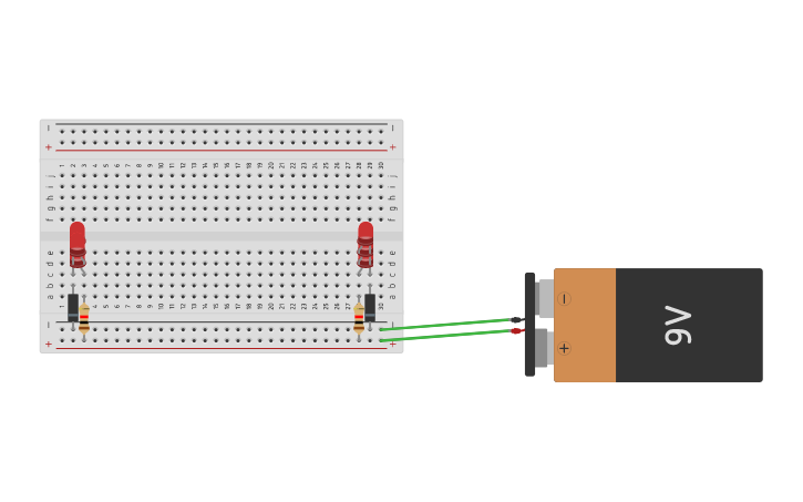 Circuit Design Encender 6 Led Tinkercad