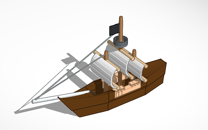 3D design Pirate ship - By BernardoDesign - Tinkercad