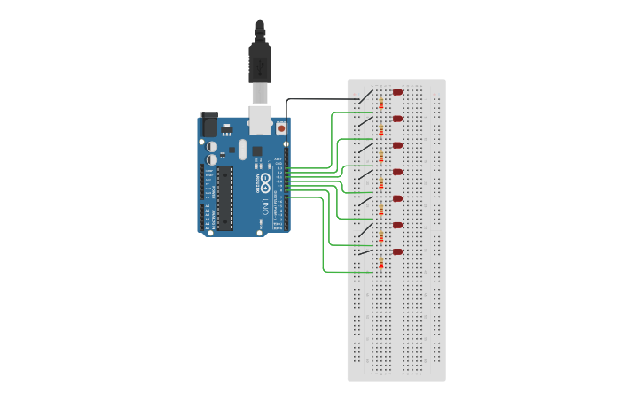 Circuit design Lab2-3 LED X7 - Tinkercad Circuit design Lab2-3 LED X7 - Tinkercad