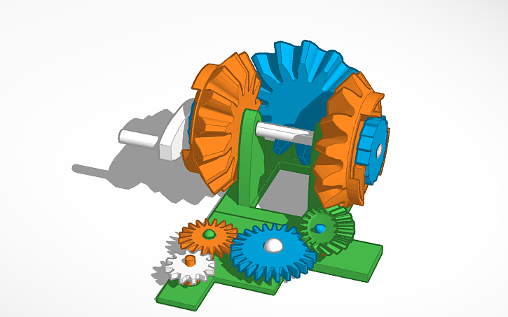 3D design Gear machine #TinkerMechanical - Tinkercad